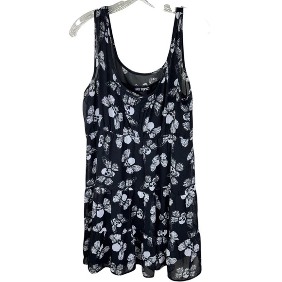 Hot Topic | Dresses | Hot Topic Black And White Butterfly Mini Dress ...